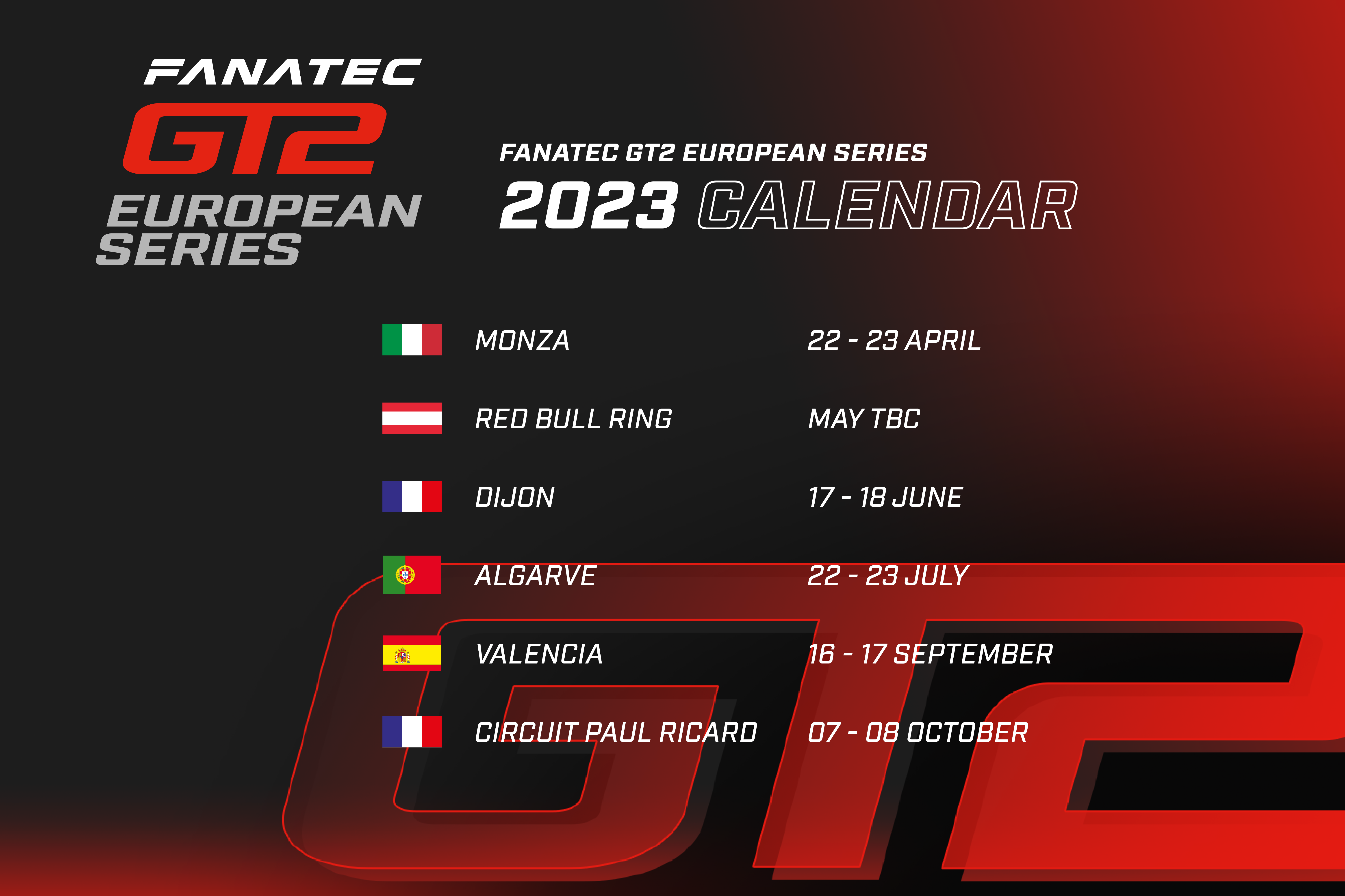 Revised calendar confirmed for Fanatec GT2 European Series 2023 | GT2 European Series